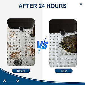 CHERLAM Turtle Filter, 3 in 1 Water Circulation Filter, Low Water Filter with Sponge and Bio Balls, for 15 to 50 Gallon Turtle Tank