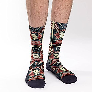 Good Luck Sock Men's Nikola Tesla, King of Lightning Socks, Adult