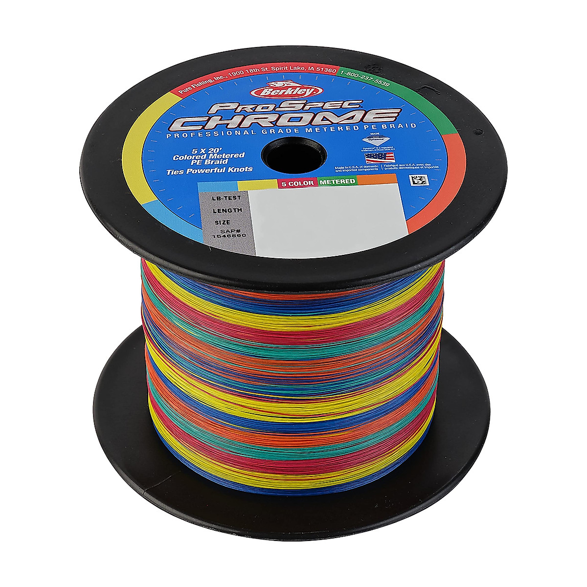 Berkley ProSpec Chrome 5x20' Metered Braid Fishing Line, 1500yd | 1372m