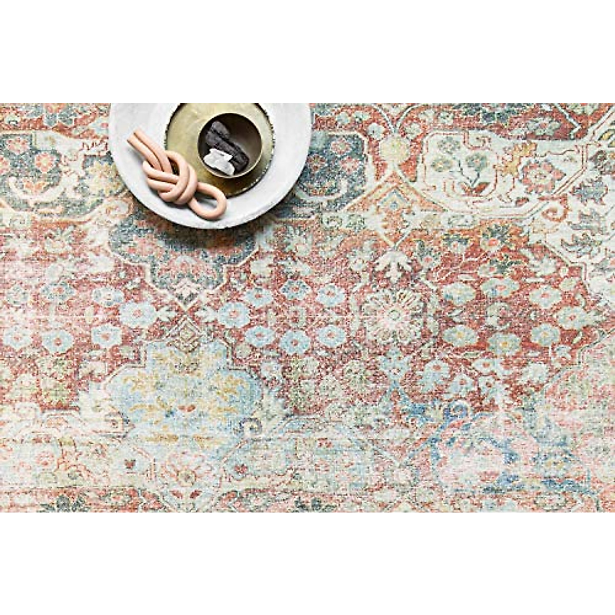 Loloi II Loren Collection LQ-14 Brick/Multi, Traditional 8'-4" x 11'-6" Area Rug