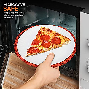 Stock Your Home 10-Inch Bamboo Paper Plate Holder (4 Count) - Heavy Duty Wicker Reusable Paper Plate Holders - Multicolor Charger Plates