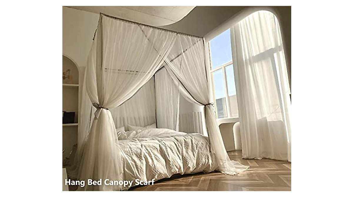 AIKASY Outer Bed Support Canopy Bed Frame Post Queen Size Stainless ...