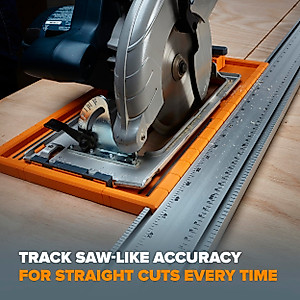 BORA NGX Saw Plate RT Circular Saw Guide, For Straight Cuts, designed for use with Bora NGX and WTX Clamp Edge System, Adjustable to fit most Circular Saws 546001