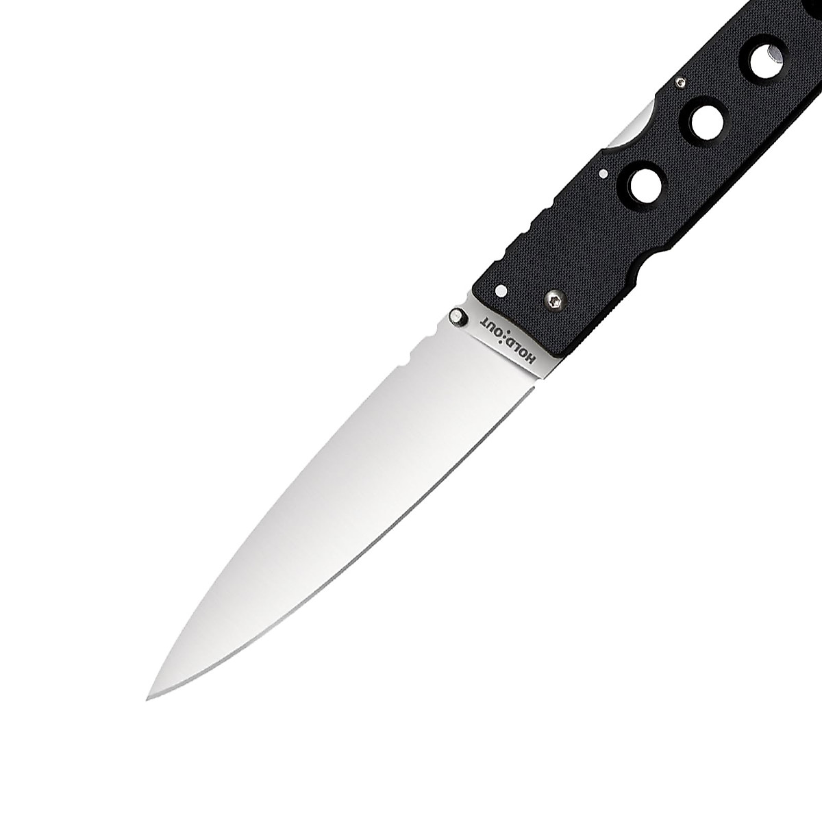 COLD STEEL Hold Out 6" S35VN Plain Blade 7.2" G-10 Handle Everyday Carry Pocket Folding Knife w/Tri-Ad Lock, Pocket Clip