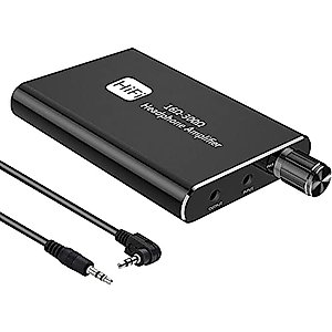 Headphone Amplifier Two-Stage Gain Switch, Portable HiFi 3.5mm Headset Amplifier Compatible Phone,Tablet, MP3/4 and Computers
