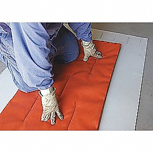Welding Pad,12 in. W,14 in,1 in,Red