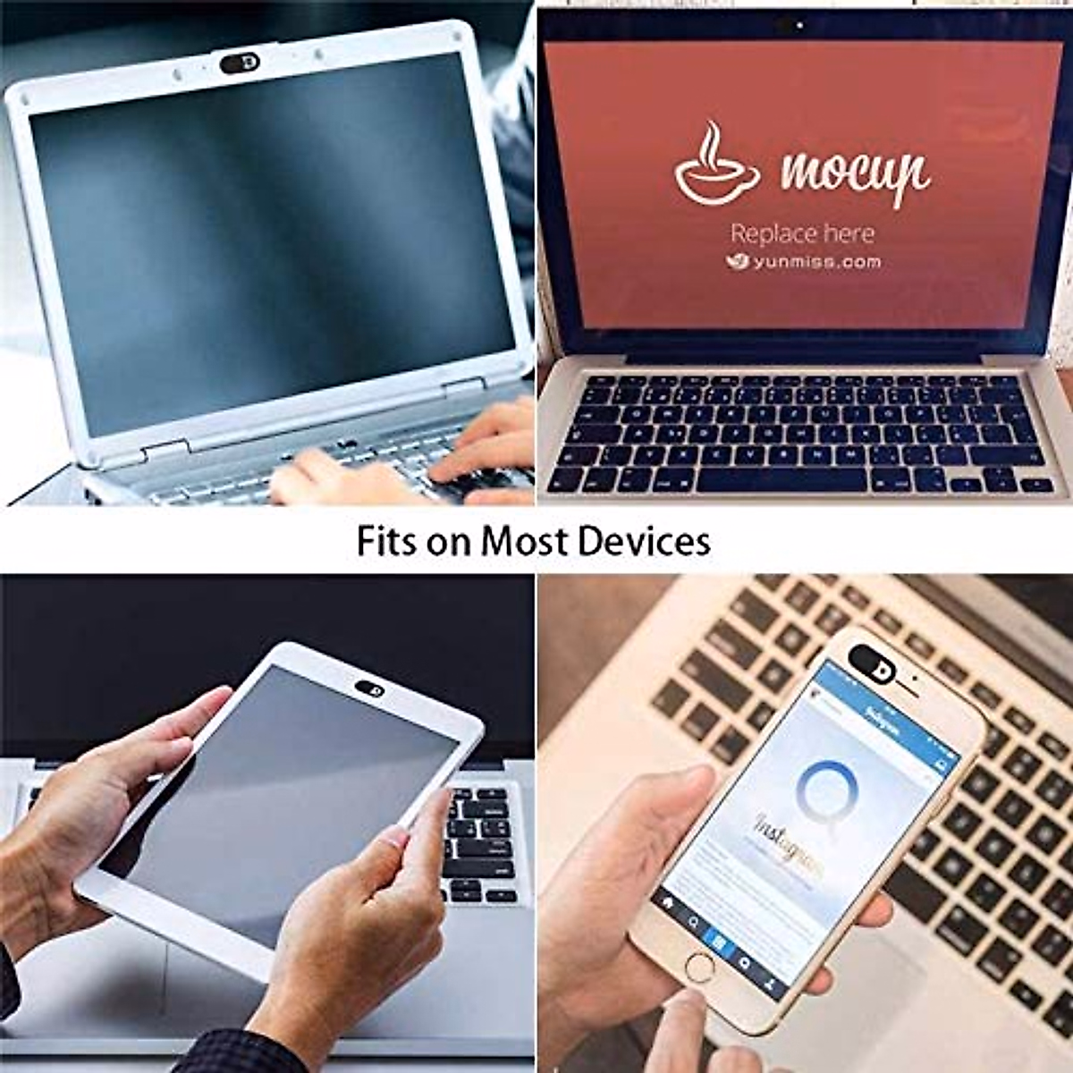 Privacy Camera Cover Security Blocker Webcam Closure for Moto G5S Plus, Black Compatible with Motorola Moto G5S Plus