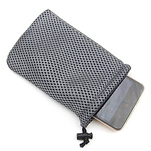 ALL in ONE 6pcs Grey Nylon Mesh Drawstring Bag Pouches for Mini Stuff Cellphone Mp3 10x15cm (4x6 Inch)