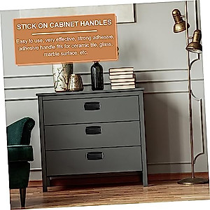 HEALEEP Self-Stick Push Pull Helper Adhesive Cabinet Handles Instant Adhesive Knobs Kitchen