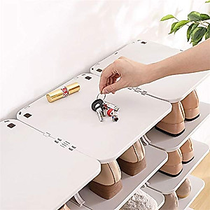 TAZSJG Stackable Shoe Storage Box Space Savers Organizer Household Cloth Standing Shoes Rack Shelf Sneakers Organizers