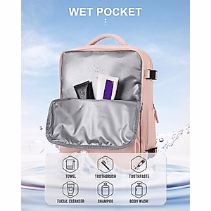 bergsalz Backpack For Women Travel Bag Weekender Lightweight Medium Backpack For Men Hiking Waterproof Gym Bag Travel Essentials Pink Canvas Bag Carry On Backpack For Sport Fan Laptop Bag