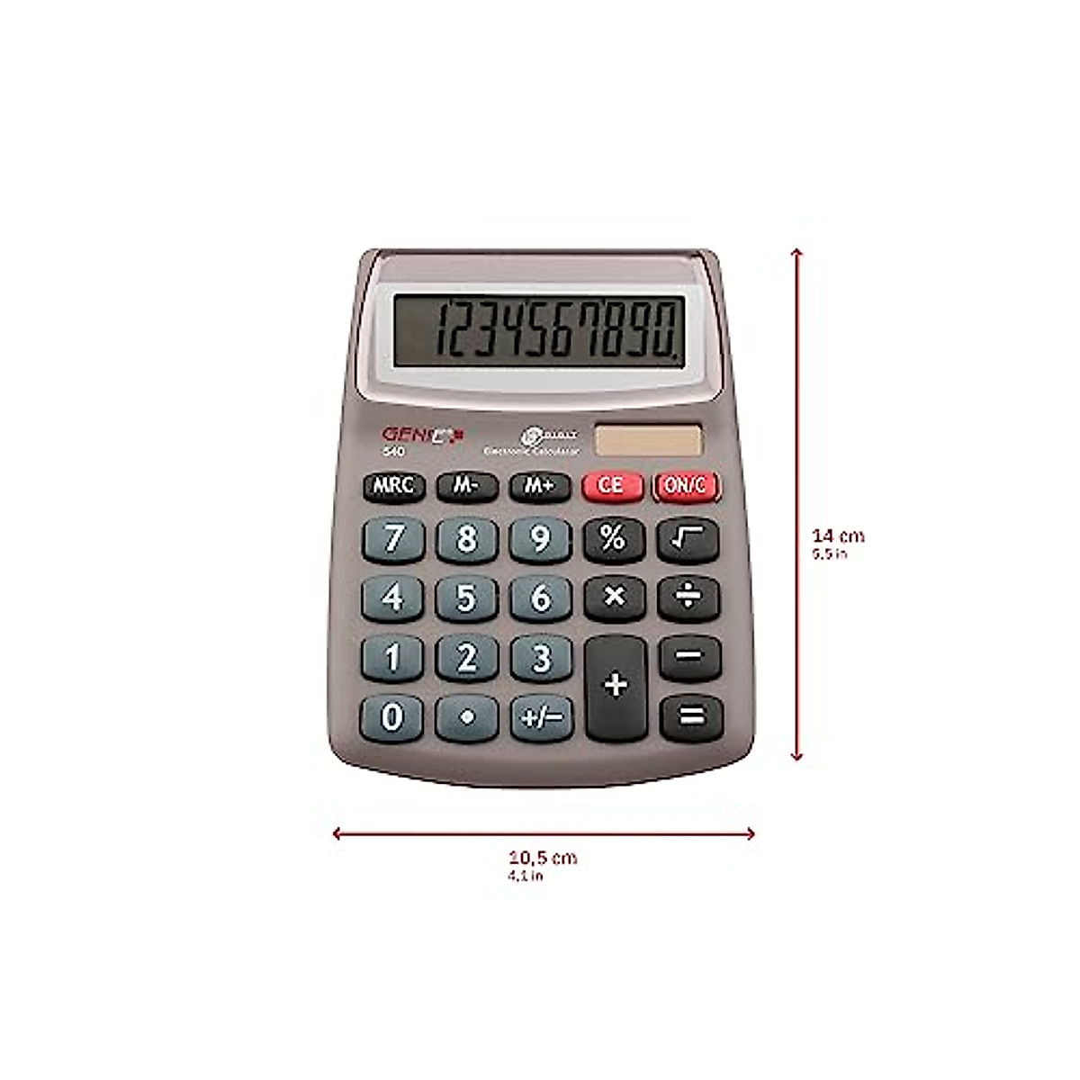 Genie 540 Elegant Designer Desktop Calculator 10 Digits Timeless Design Silver