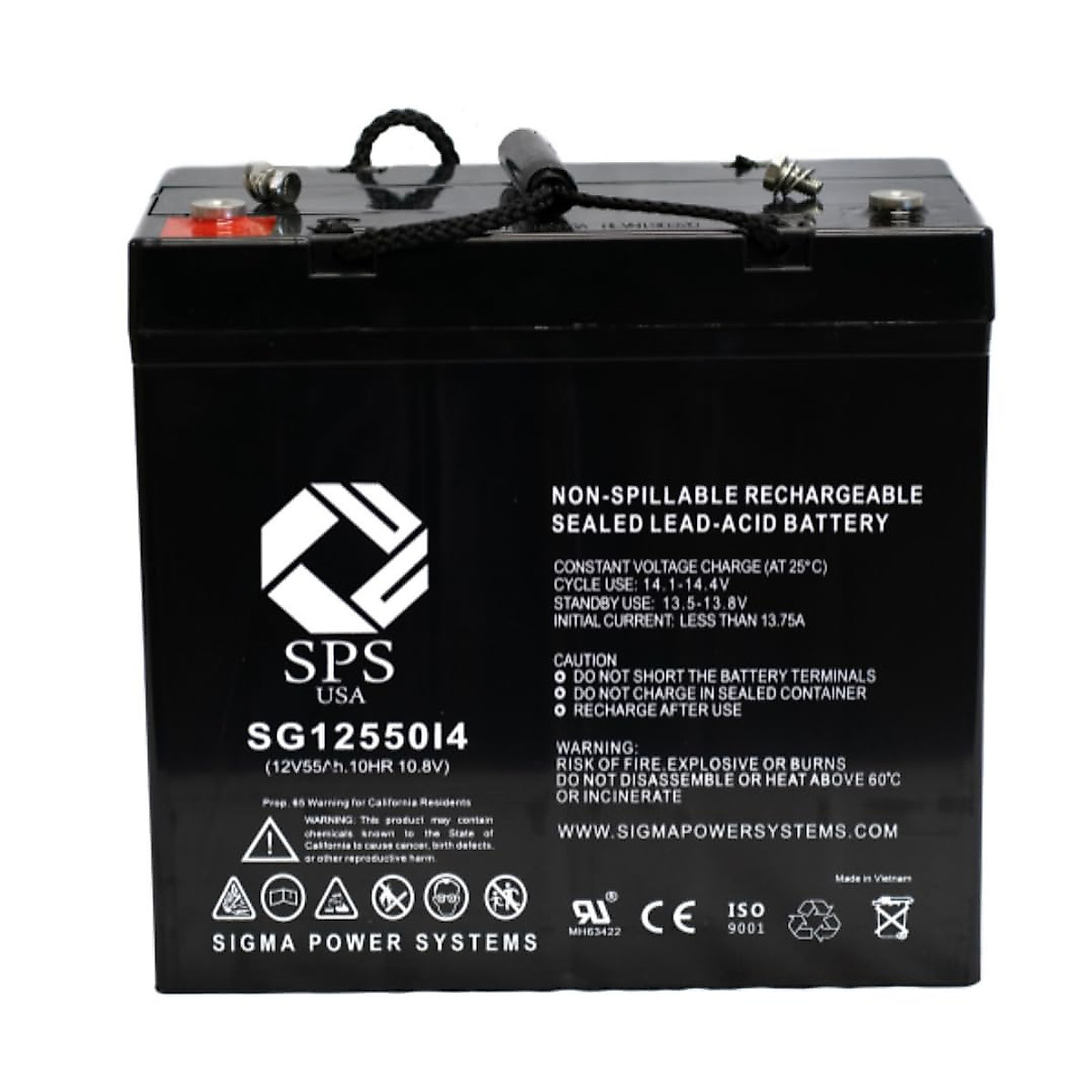 SPS Brand 12V 55Ah Replacement Battery for Invacare Pronto R2 Pronto M91 M94 Excel (i4 Terminal)