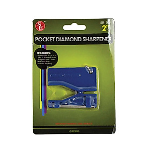 SE 2" Pocket Diamond Knife and Scissors Sharpener with Keychain - SB-DS