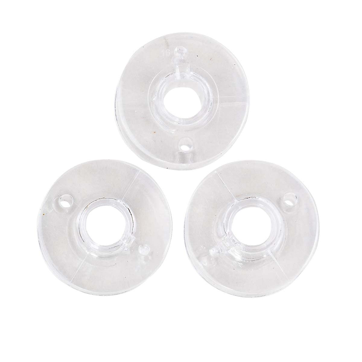 SINGER 06542 Class 15J Bobbins, Transparent, 3-Count,