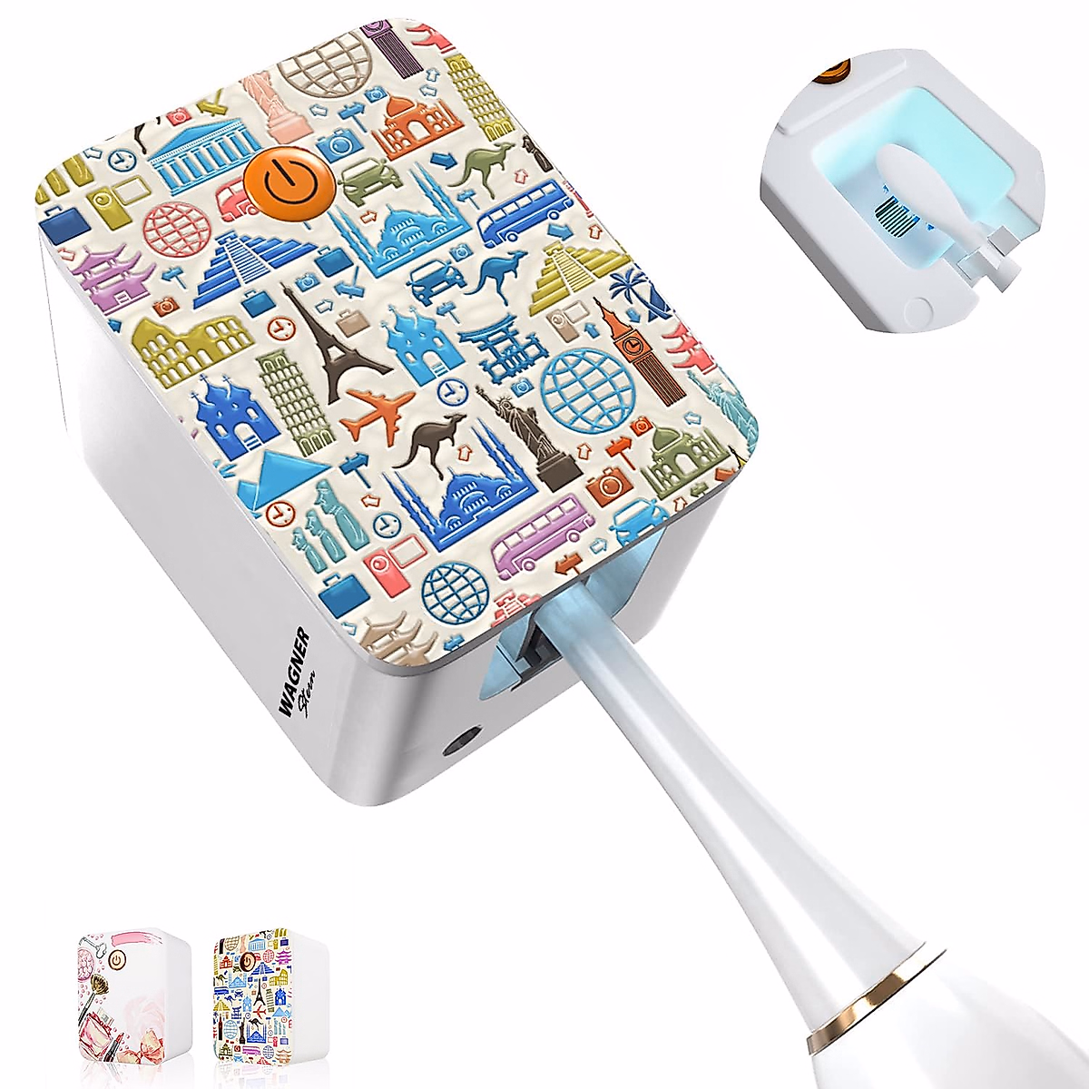 Wagner & Stern UV Toothbrush Sanitizer. Rechargeable Battery, 3D Design, Compatible with All Brush Heads.