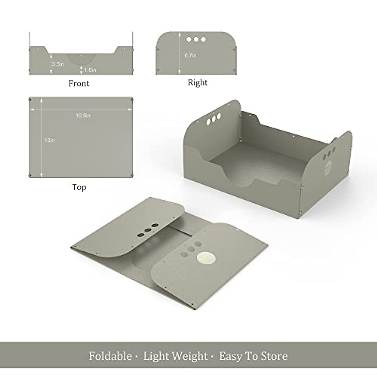 Disposable Open Cat Litter Box- Portable and Foldable Kitty Litter Box for Travel,Low Entry Litter Pan for Small/Large Cats, Rabbits, Dogs-Upgrade Version