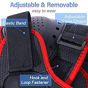 StarknightMT Upgraded Kids Motorcycle Armor Suit Teen Dirt Bike Gear Riding Protective Set for Cycling, Skateboarding, Skiing, Skating, Off-Road (Red)