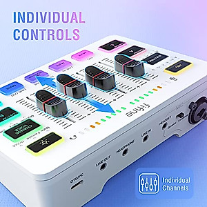 FIFINE USB PC Headset and Audio Mixer,Streaming Over-Ear Wired Headphones with 3.5mm Audio Jack,Detachable Microphone,Gaming Mixer with Slider Fader,XLR Microphone Interface,for Podcast(H9W+SC3W)