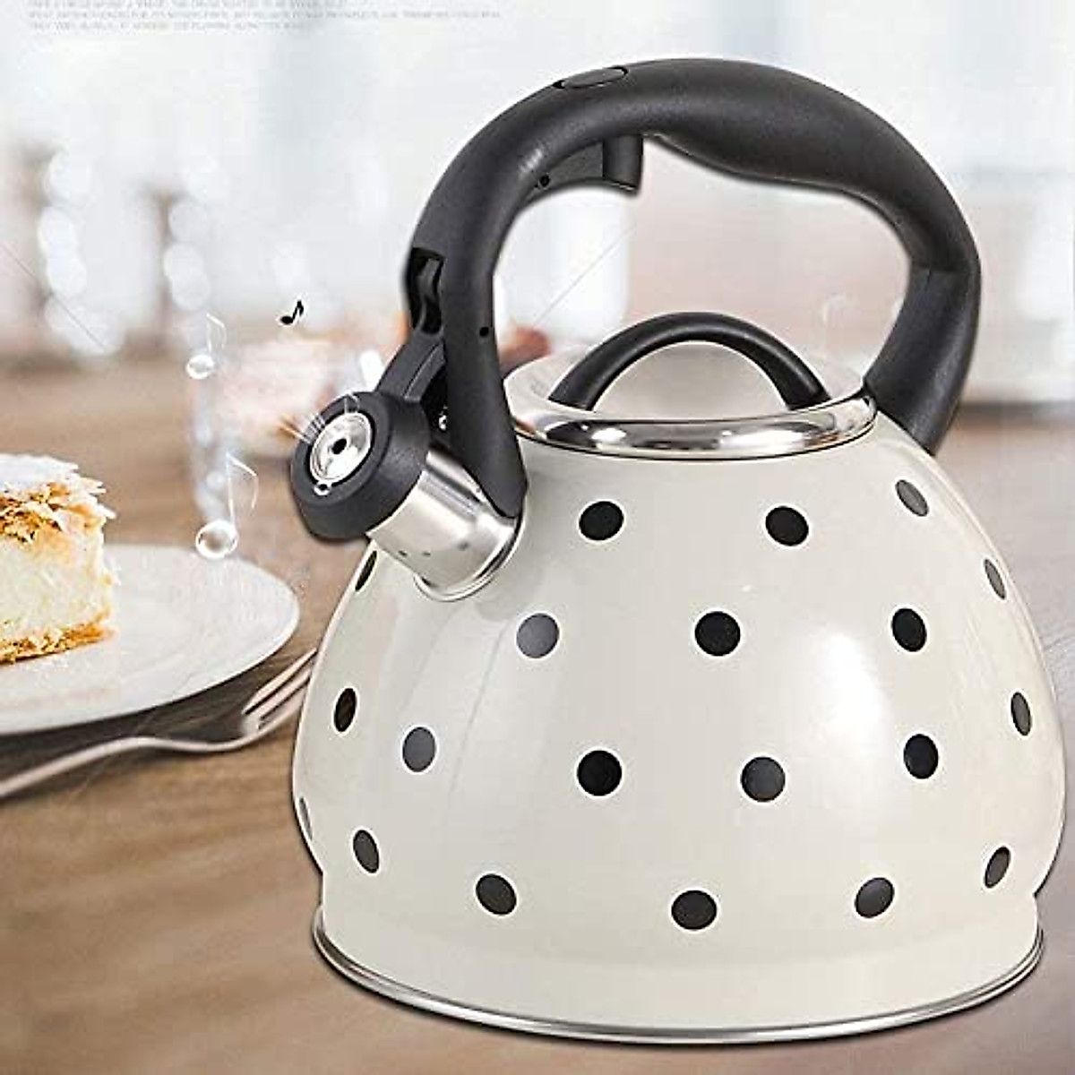 Tea Kettle Stovetop Whistling Teapot Stainless Steel Whistling Kettle 3L Whistling Teapot Water Kettle Boiling Kettle With Heat Insulating Handle Whistle Kettle Stove Top Kettle (Color : Red, Size :