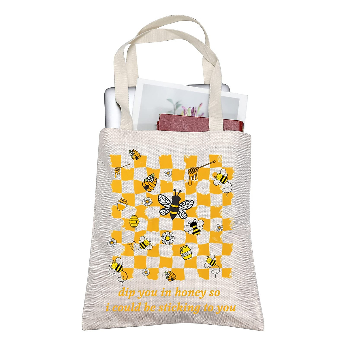 BLUPARK Singer Inspired Tote Bag Daylight Lyrics Tote Bag Singer Song Album Merch Singer Music Gift Reusable Canvas Tote Bag (Dip you in honey tote)