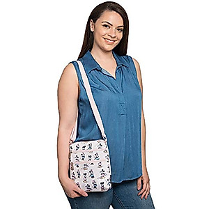 Loungefly Women Pastel Minnie Mickey AOP Nylon Passport, Multi, 8 inches x 9 inches x 1.25 inches