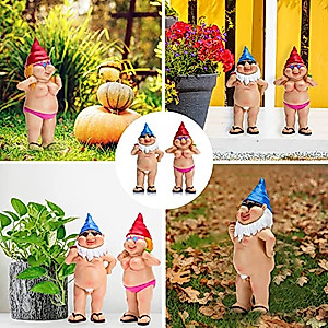 Garden Statues 4.7 Inch Garden Gnomes Outdoor for Garden Decor Yard Decor Funny Gifts