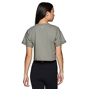 RBX Active Women's Crop Top Cotton Short Sleeve Yoga Cropped T-Shirt BFT Sage XL