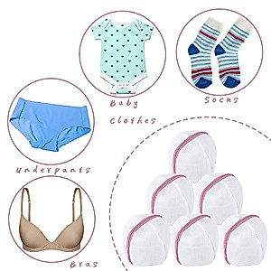 6 Pcs Bra Washing Bags,Mesh Wash Bags,Exclusive Underwear Washing Bags with Zipper for Women Laundry Storage