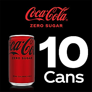 Coca-Cola Coke Zero Sugar Diet Soda Soft Drink, 7.5 fl oz, 10 Pack