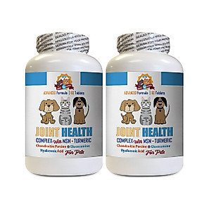 Dog Joint Supplement with tumeric - Pets Turmeric Joint Health Complex - with MSM - Dogs and Cats - Hip AID - Dog Turmeric Chews Organic - 2 Bottles (120 Tablets)