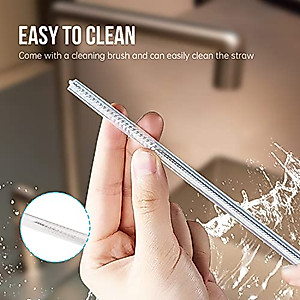 Replacement Straws for Stanley 40oz Adventure Quencher Travel Tumbler, 6 pack Reusable Plastic Straws with Cleaning Brush Compatible with Stanley Cup Stanley Water Jug (12inch Long)