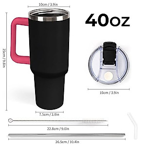 OK For Me To Have Everything I Want 40oz Water Bottle Double Wall Insulated Tumbler with Handle Leakproof Travel Mug Light Rose Red-style