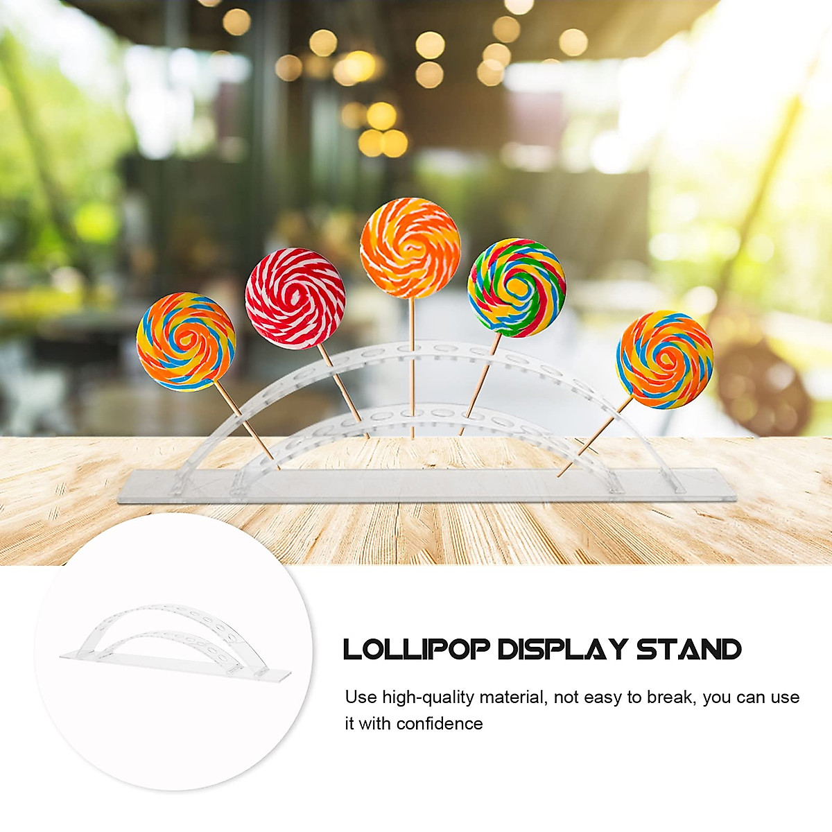 Yardwe Lollipop Display Stand Acrylic Lollipop Holder Arch Cake Pop Stand Candy Table Display for Weddings Baby Showers Birthday Party Halloween Christmas Transparent