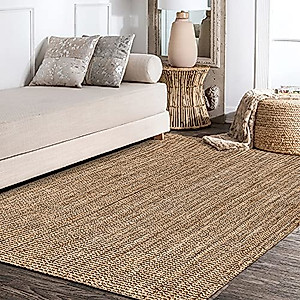 JONATHAN Y Pata Hand Woven Chunky Jute Natural 8 ft. x 10 ft. Area-Rug, Farmhouse, Easy-Cleaning, for Bedroom, Kitchen, Living Room,NRF102A-8