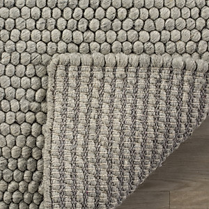 SAFAVIEH Natura Collection Area Rug - 9' x 12', Silver, Handmade Wool, Ideal for High Traffic Areas in Living Room, Bedroom (NAT620C)