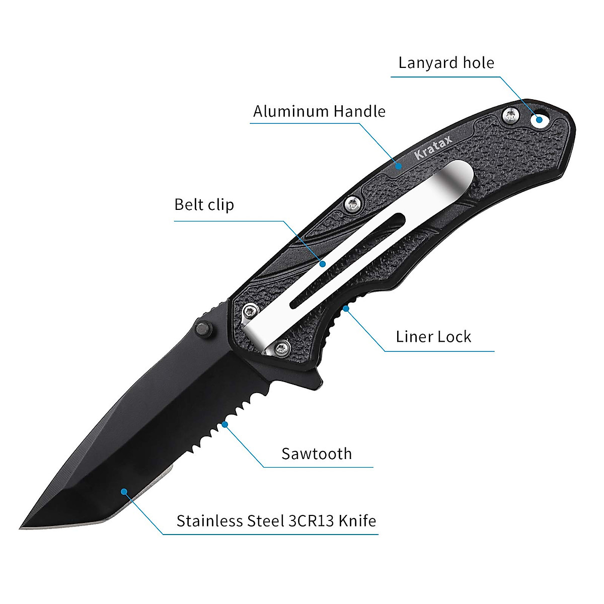 Pocket Folding Knife -Tactical Knife& LED Flashlight-UV Black Light- Good for Hunting Camping Indoor and Outdoor Activities Mens Gift