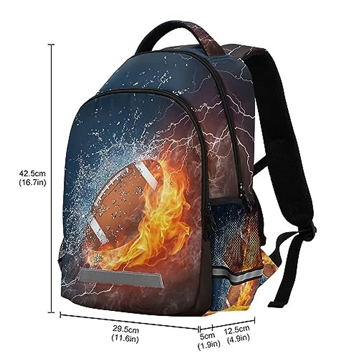 Sletend Durable Kids Backpack Boys Girls Elementary School Bags American Football School Book Bags for Teens Kindergarten Sturdy Lightweight Travel Gifts, Personalized Prints Student School Bag