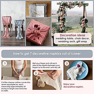 Gauze Table Runner 142 in Long 12 ft Bulk Ivory Nude Cheesecloth Table Runner - Table Cloth for Wedding Decor, Rustic Table Runner Boho Chick Rustic Wedding Table Decor - Long Table Runner for Wedding