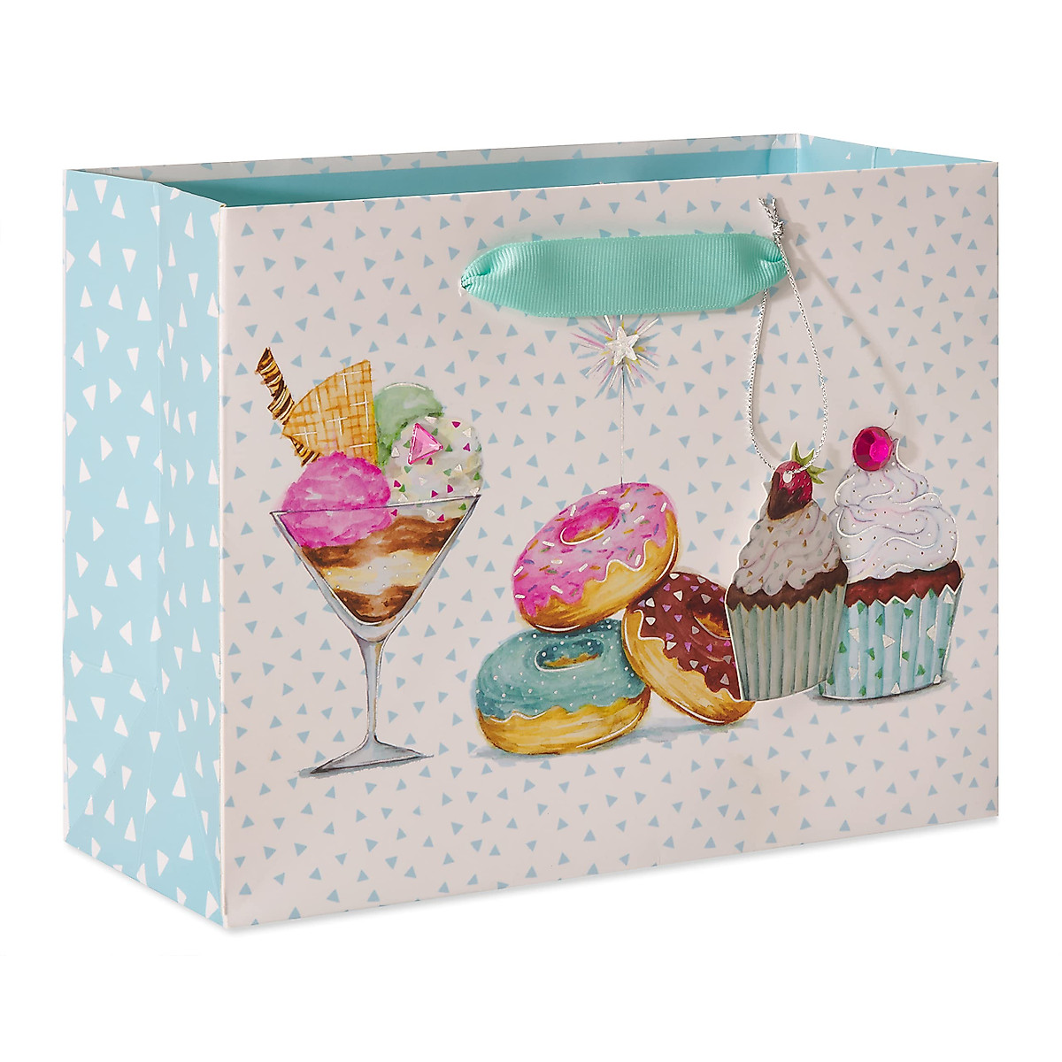 Papyrus Gift Bags - Designed by Bella Pilar (Desserts) for Birthdays, Bridal Showers, Baby Showers and All Occasions (2 Bags, 1 Large 13", 1 Medium 9")