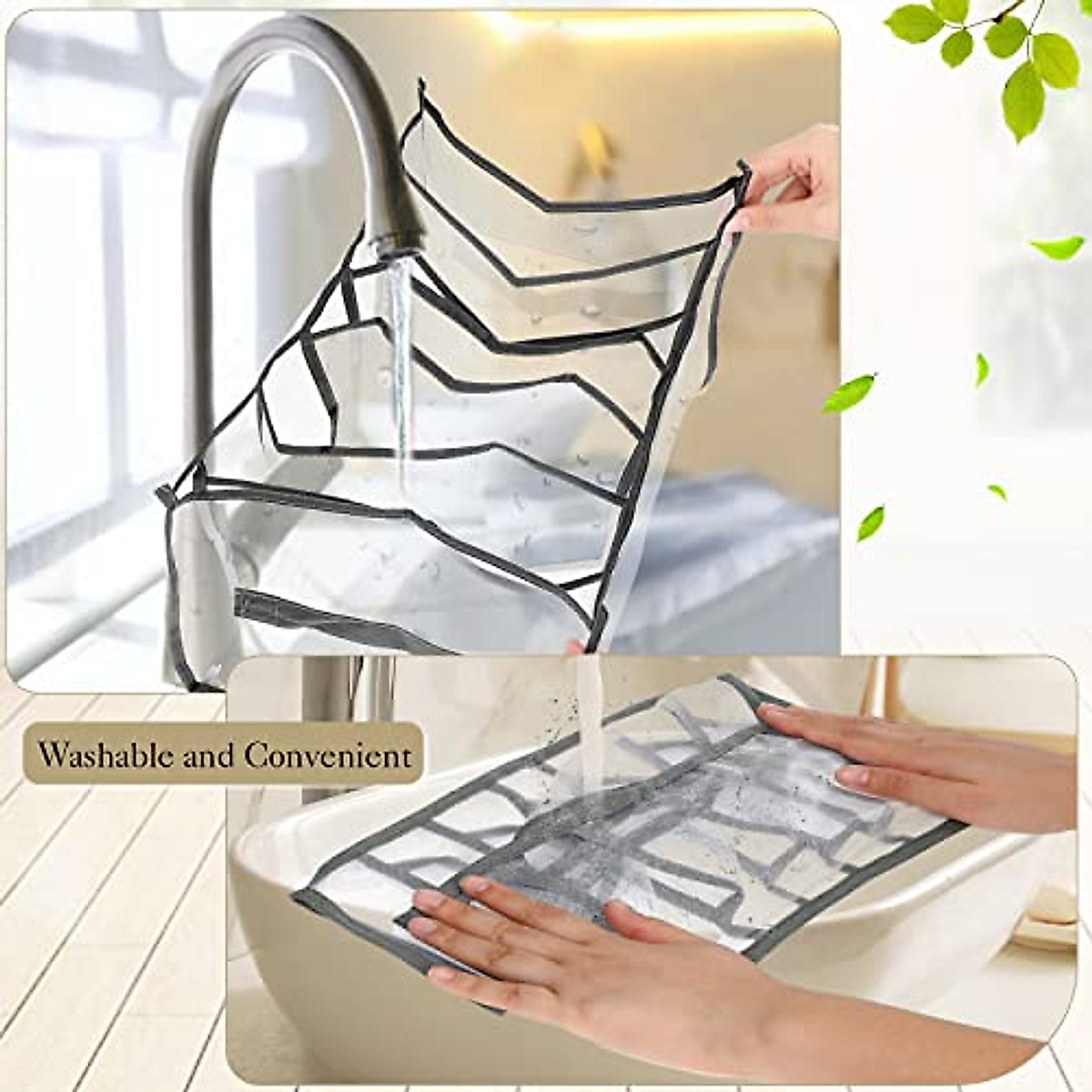10 Pcs Large 7 Grid Wardrobe Clothes Organizer With Handle, 14.2 x 9.8 x 7.9 Inch Foldable Mesh Clothes Storage Organizer for Closet, Washable Clothing Clothes Storage Box for Jeans Pants T-shirts