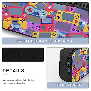 NAWFIVE Game Devices Pattern Backpack with Lunch Box And Pencil Case Set Joysticks Gamepad Controller Travel Daypack Bookbag for Men Women Laptop Backpack 3pcs