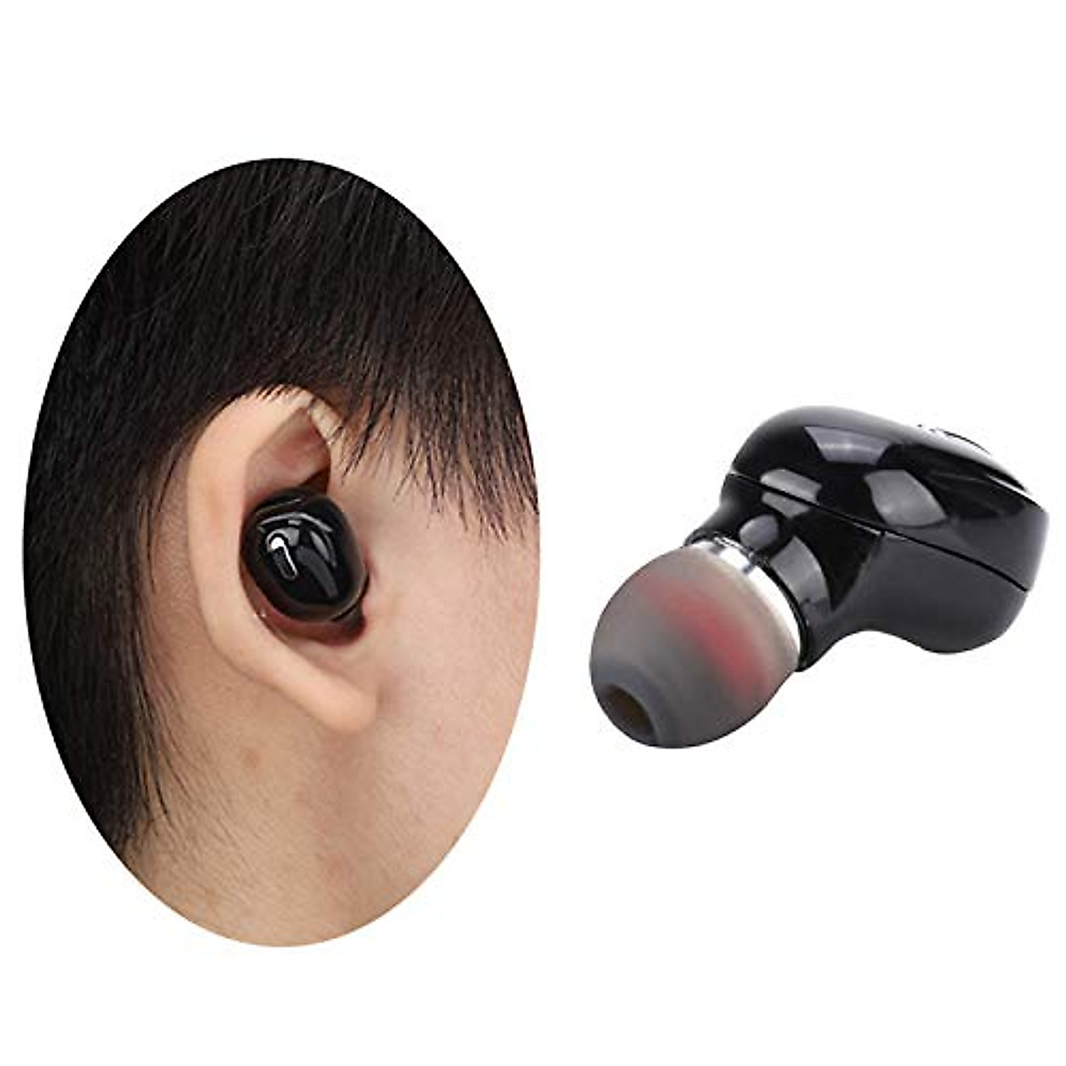 Wireless Earbuds, Bluetooth 5.0 in‑Ear Portable Noise Cancelling Stereo Mini Earphones Headsets, Compatible with Universal Phone, for Sports Running (1 pic)(Black)