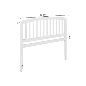 AFI Richmond Queen Size Headboard with Attachable Charger in White
