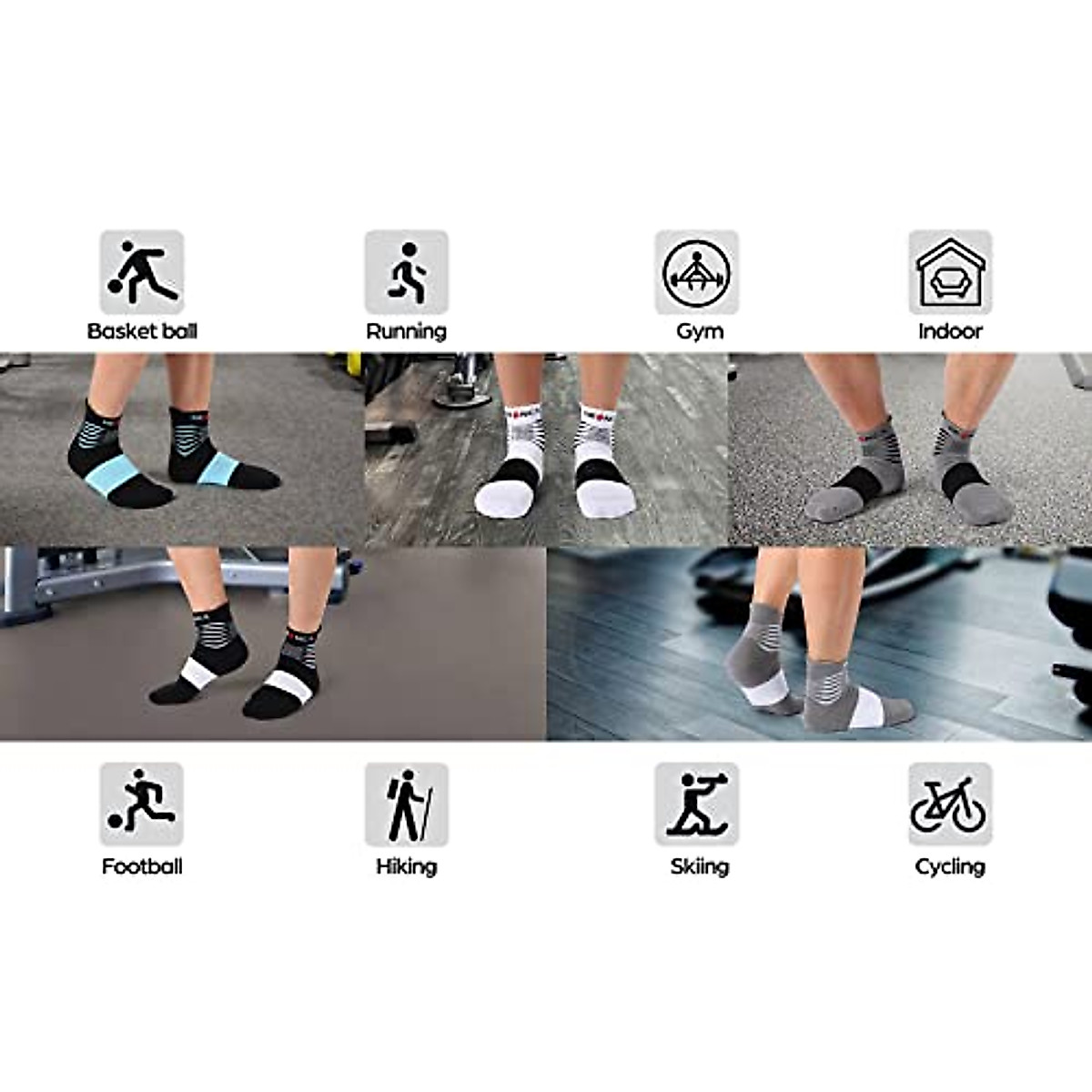 NEENCA Professional Compression Socks, Medical Athletic Ankle Socks for Injury Recovery & Pain Relief, Sports Protection, Circulation —1 Pair, 20-30 mmhg