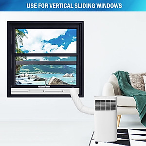 Pomeat Portable AC Window Kit with 5 inches Coupler, Adjustable AC Vent Kit Universal Window Seal Kit for Portable Air Conditioner, Adjustable Length 17 inches-60 inches
