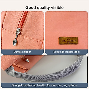 Mziart Lunch Bag for Women Men Reusable Lunch Bags Simple Lunch Tote Bag Modern Insulated Lunch Box Food Container Lunch Cooler Bag for Work Office Travel Picnic (Pink)