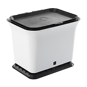 Full Circle Fresh Air Odor-Free Kitchen Compost Bin, Black and White
