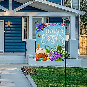 My Little Nest Seasonal Garden Flag Spring Flower Easter Cake Vertical Garden Flags Double Sided for Home Farmhouse Yard Holiday Flag Outdoor Decoration Banner 12"x18"