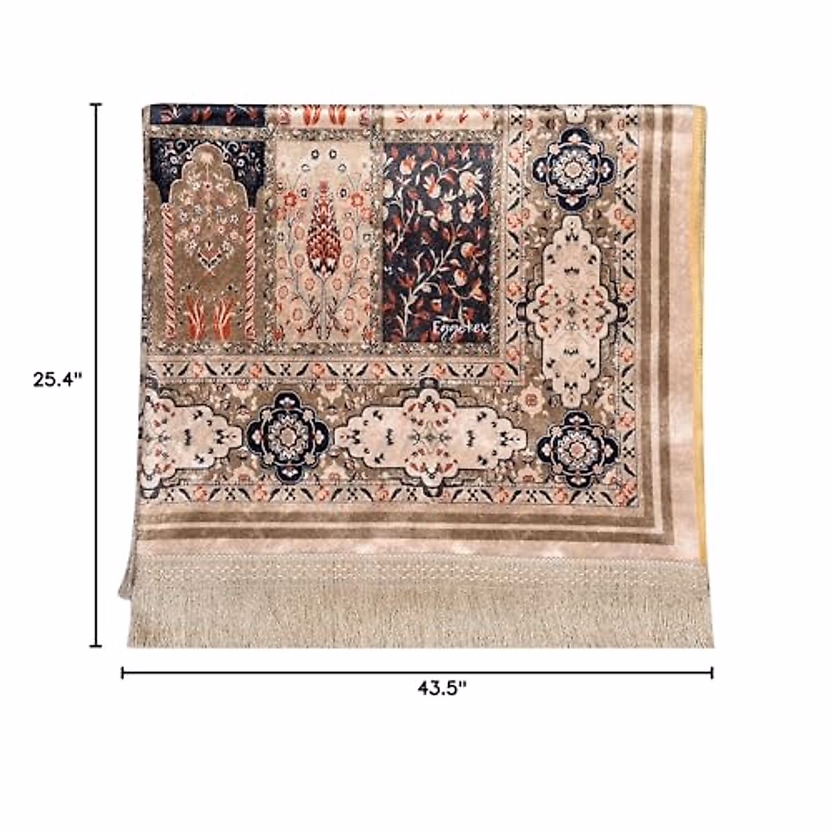 eggetex Muslim Prayer Rug with Beads, Pouch and Islamic Gift | Luxury Prayer Mat | Silky Islamic Prayer Rug | Turkish Prayer Mat | Traditional Muslim Janamaz for Men, Women | Velvet Prayer Rug